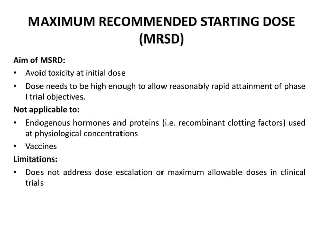 First in Human dose | PPTX | Chemistry | Science
