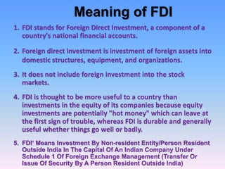 Fii and fdi | PPTX | Stocks and Bonds | Personal Investing