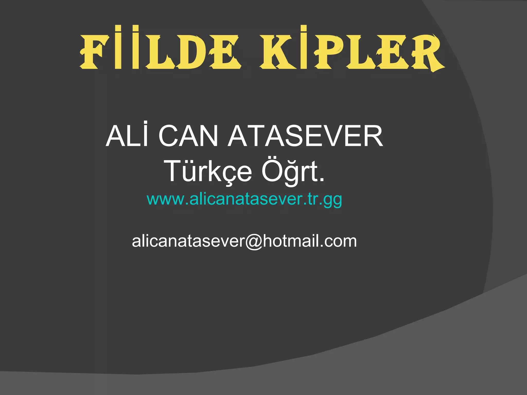 Fiil kipleri | PPT