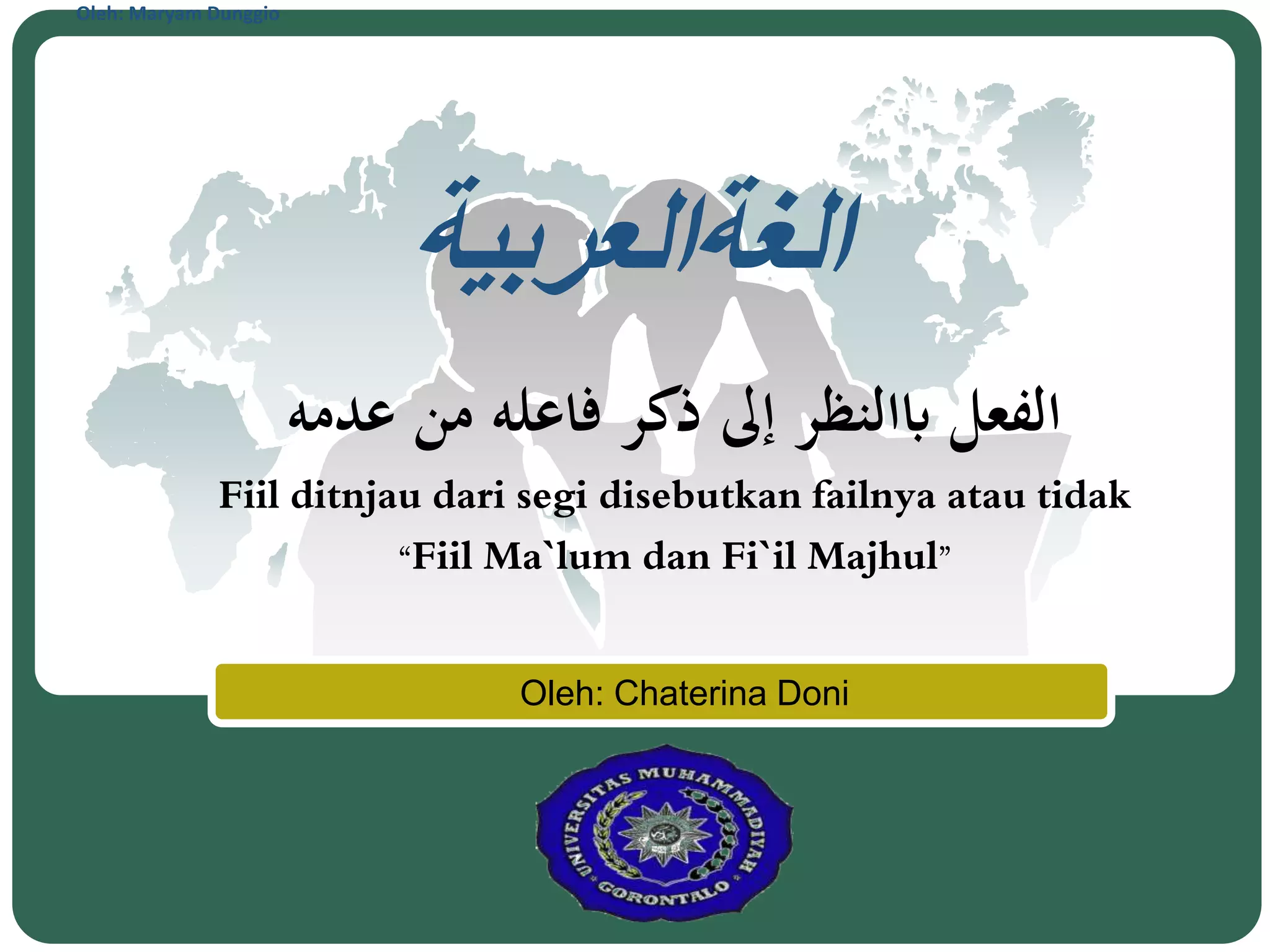 Fiil ma`lum dan majhul (chaterina doni) | PPSX
