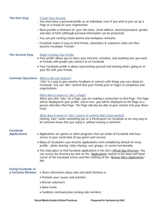 Social Media Handout - Sertoma National Convention 2010 | PDF