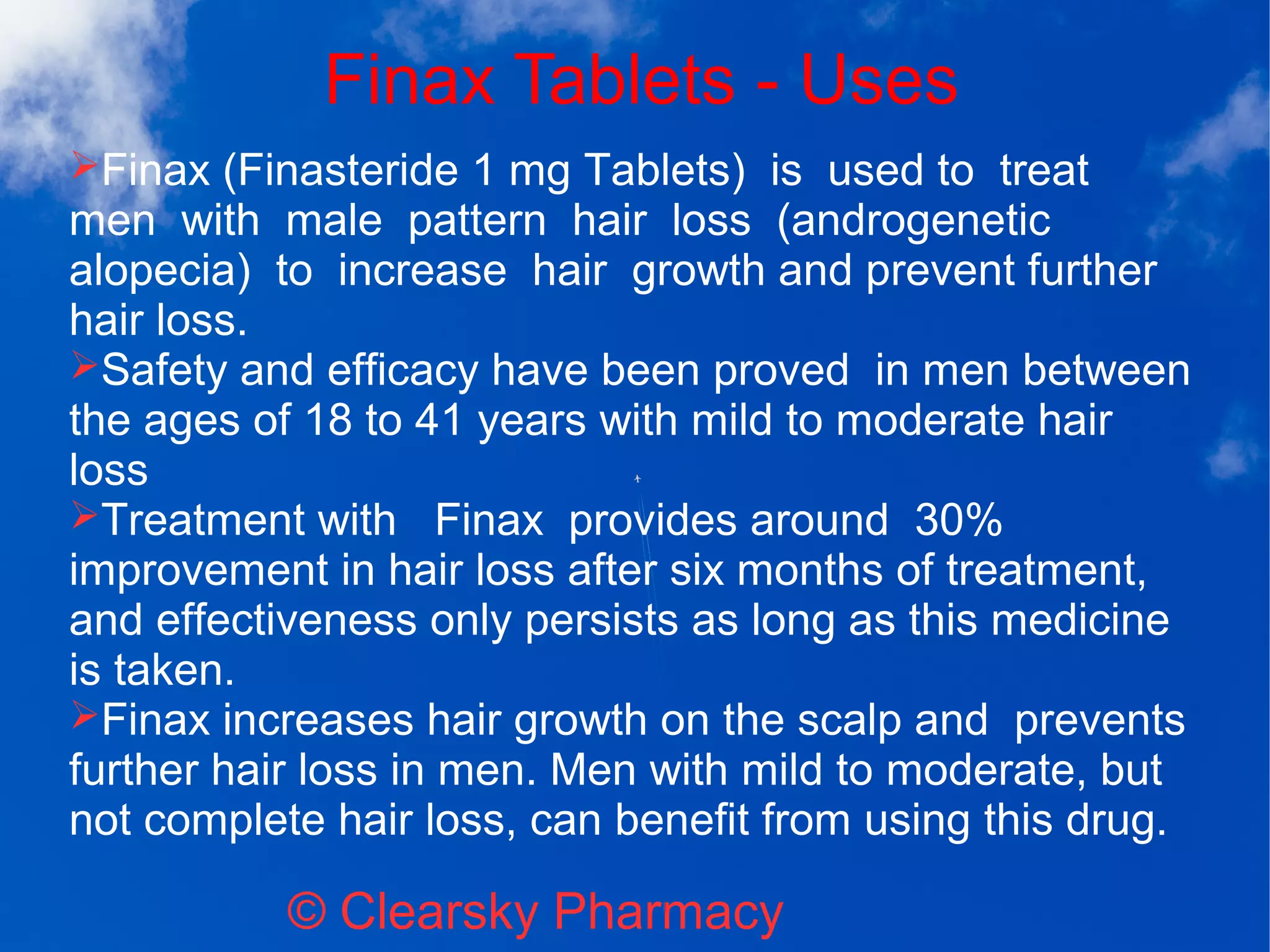 Finax (Finasteride 1 mg Tablets) | ODP