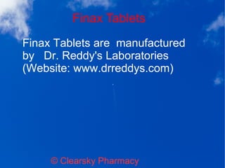 Finax (Finasteride 1 mg Tablets) | ODP