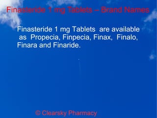 Finax (Finasteride 1 mg Tablets) | ODP | Pregnancy | Reproductive Health