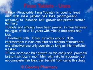 Finax (Finasteride 1 mg Tablets) | ODP