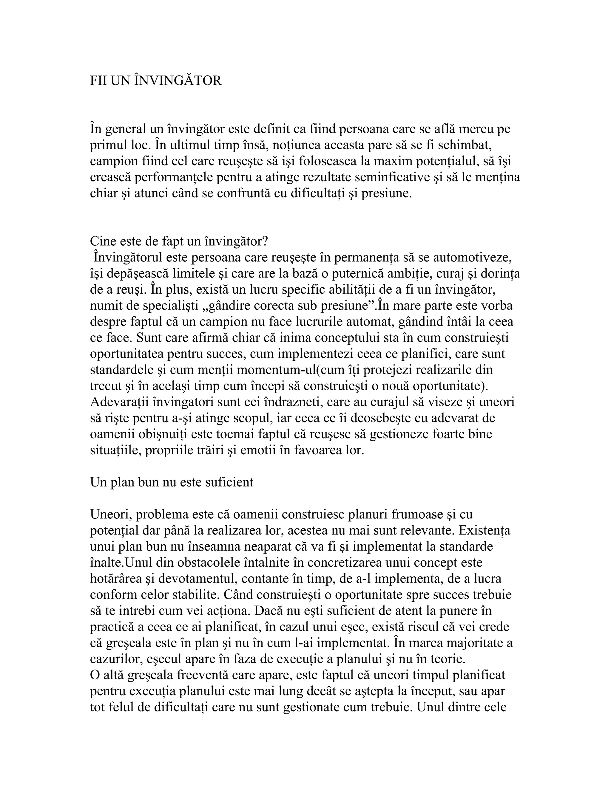 Fii Un Invingator | DOC