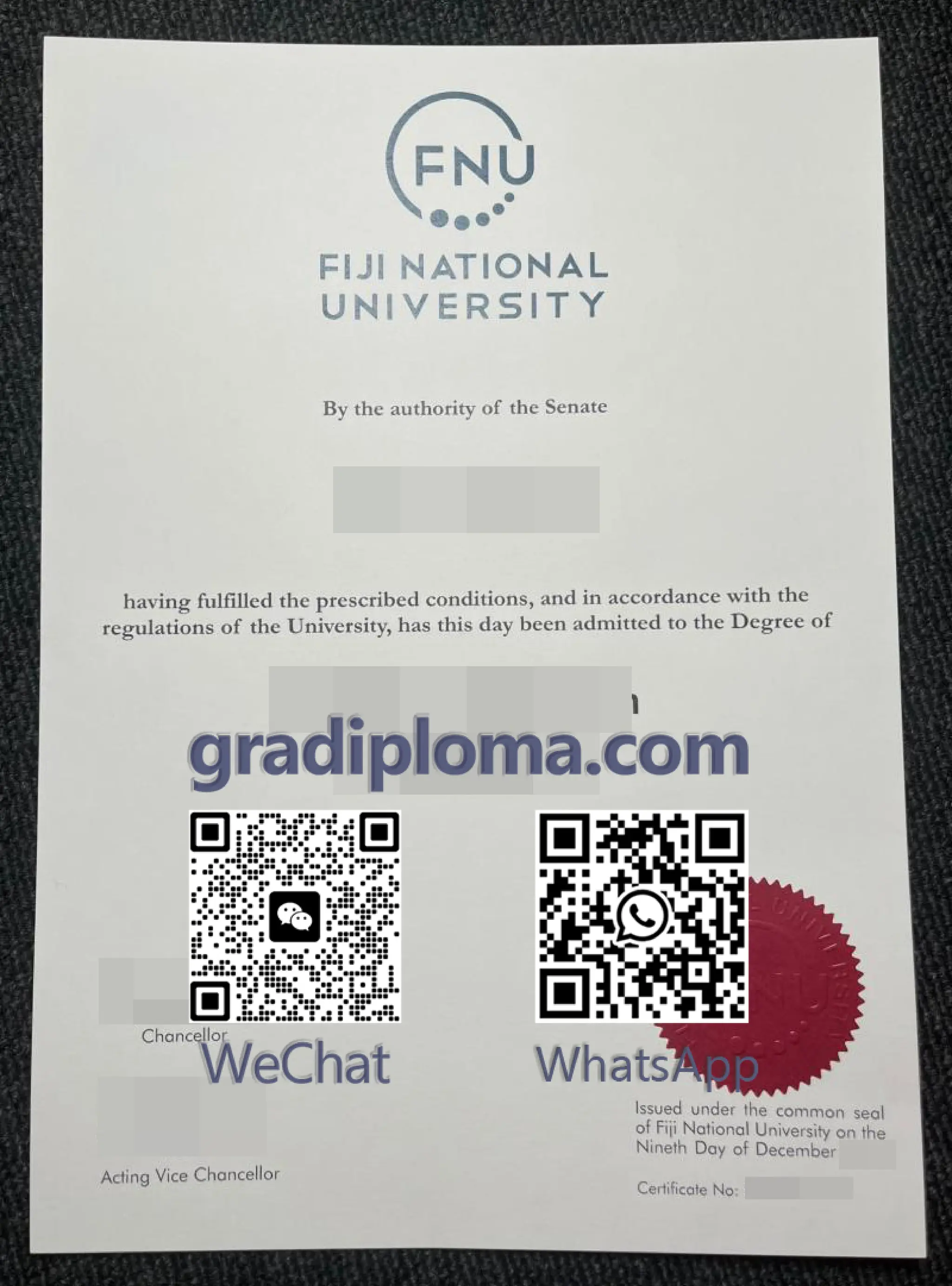 Fiji National University diploma, buy FNU degree | PDF