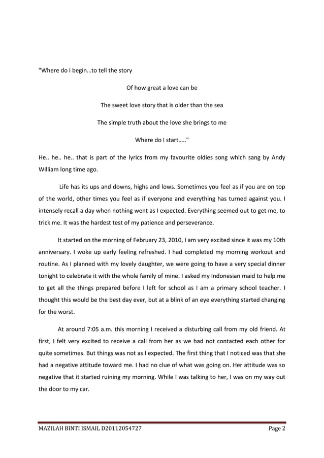 Fik3042 a day when everything went wrong mazilah binti ismail | PDF