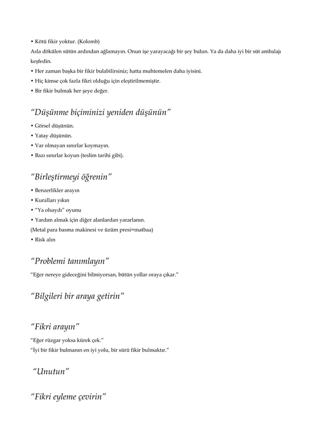 Fikir Nasil Bulunur | DOC