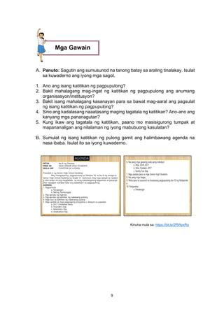 Fil sa Piling Lar Q1 M1 Katitikan ng Pul | PDF