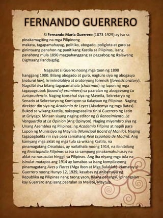 Mga bantog na manunulat | PPTX