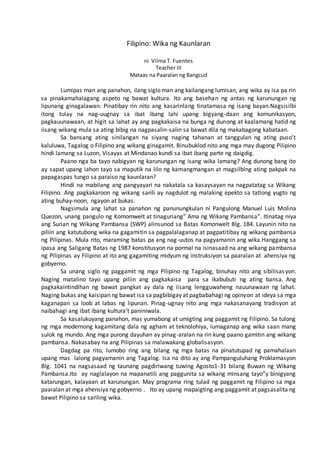 Wika ng Kaunlaran | DOCX