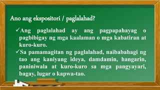 Ekspositori o Paglalahad | PPTX