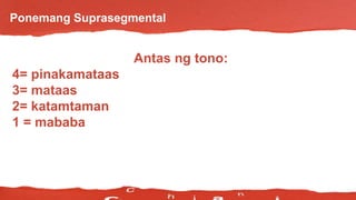 Ponemang Suprasegmental | PPTX