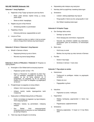 Fil noli-me-tangere kabanata 1-64 | DOC