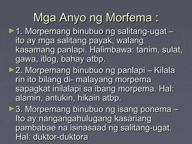Fil1 morpema | PPT