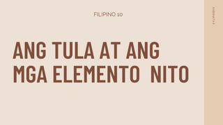 Fil 10 TULA.pdf tulaaaaaa. Grade 10 Unang MARKAHAN | PDF