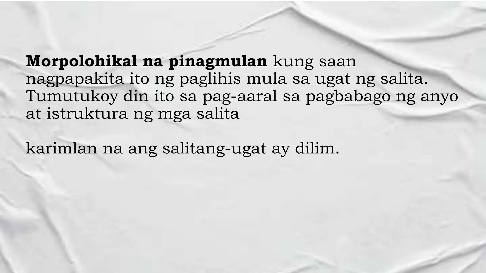 FIL 10 KUWARTER 2 - ETIMOLOHIYA.pptxAng etimolohiya (pinagmulan ng salita) ay ang pag-aaral ng ...