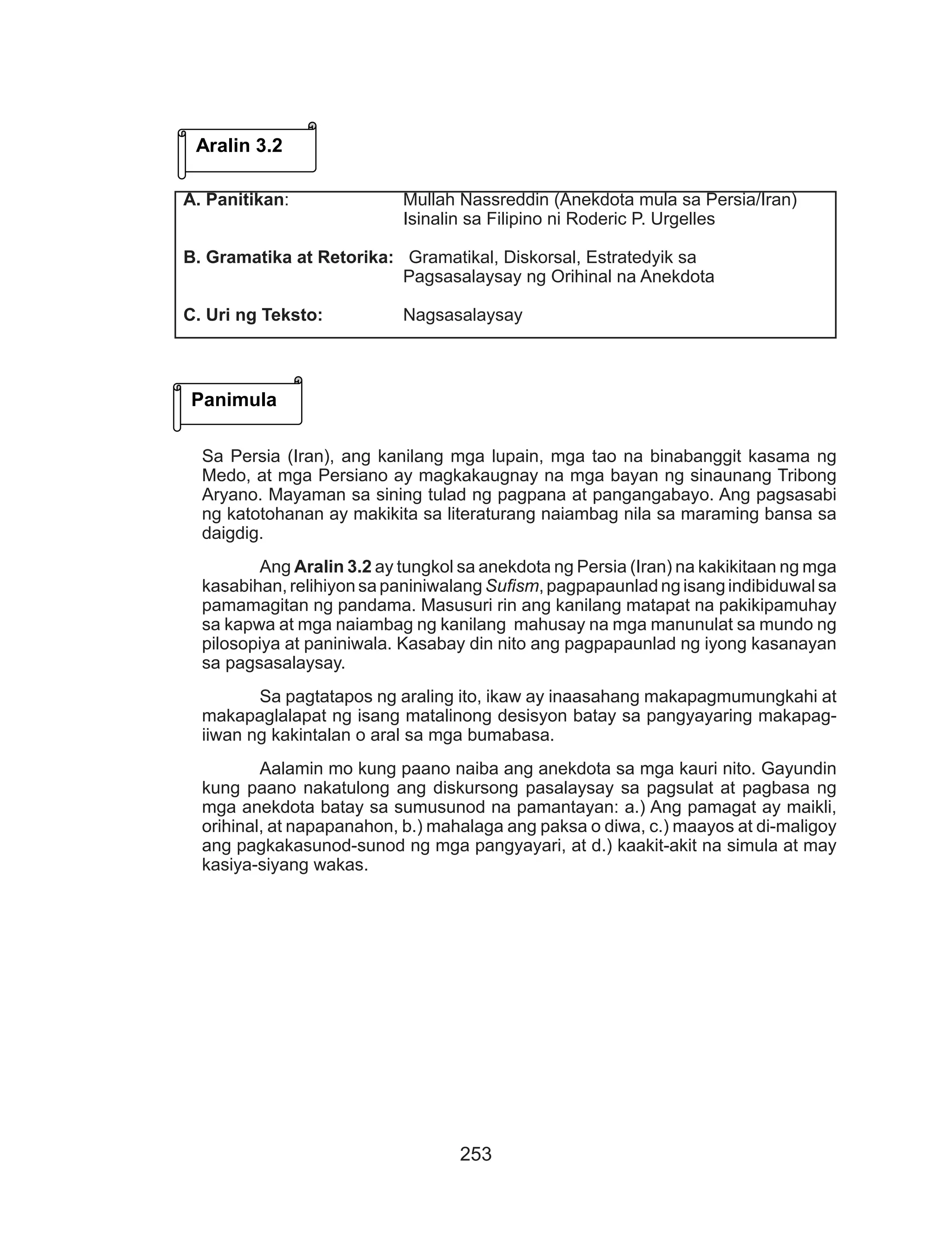 Filipino Grade 10 module unit 3 | PDF