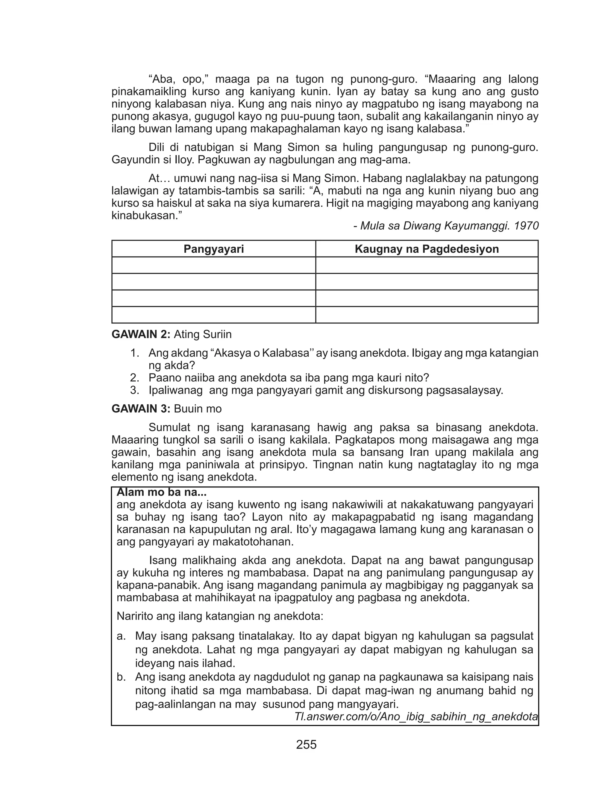 Filipino Grade 10 module unit 3 | PDF