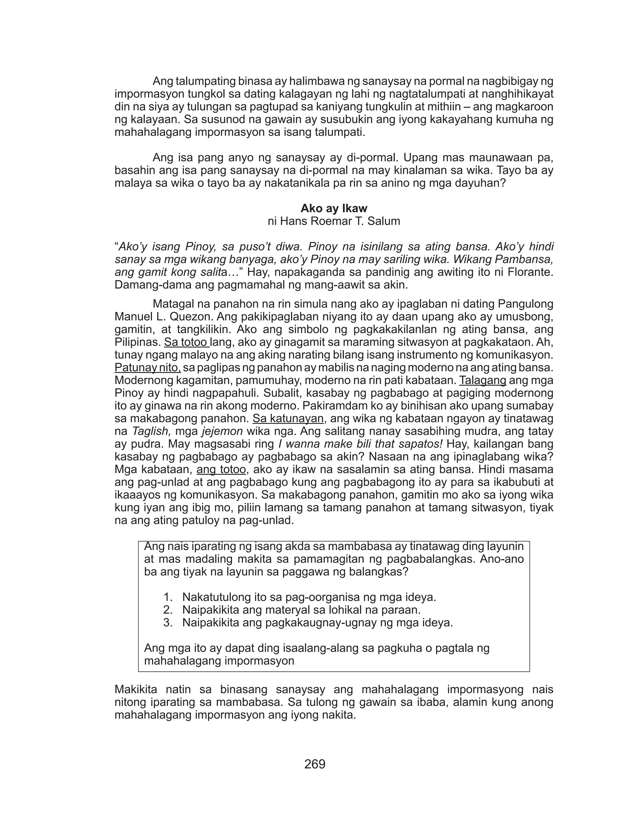 Filipino Grade 10 module unit 3 | PDF