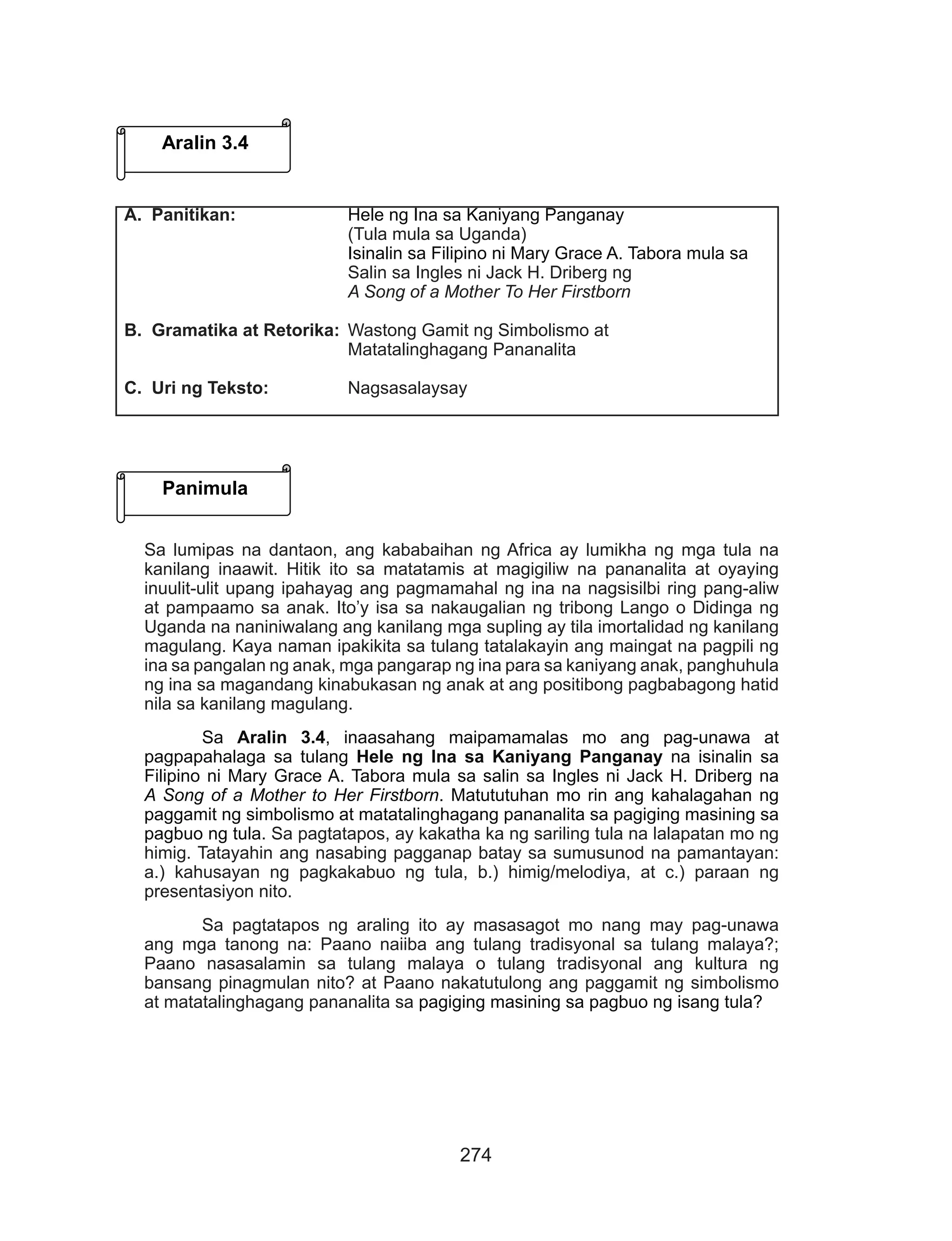Filipino Grade 10 module unit 3 | PDF