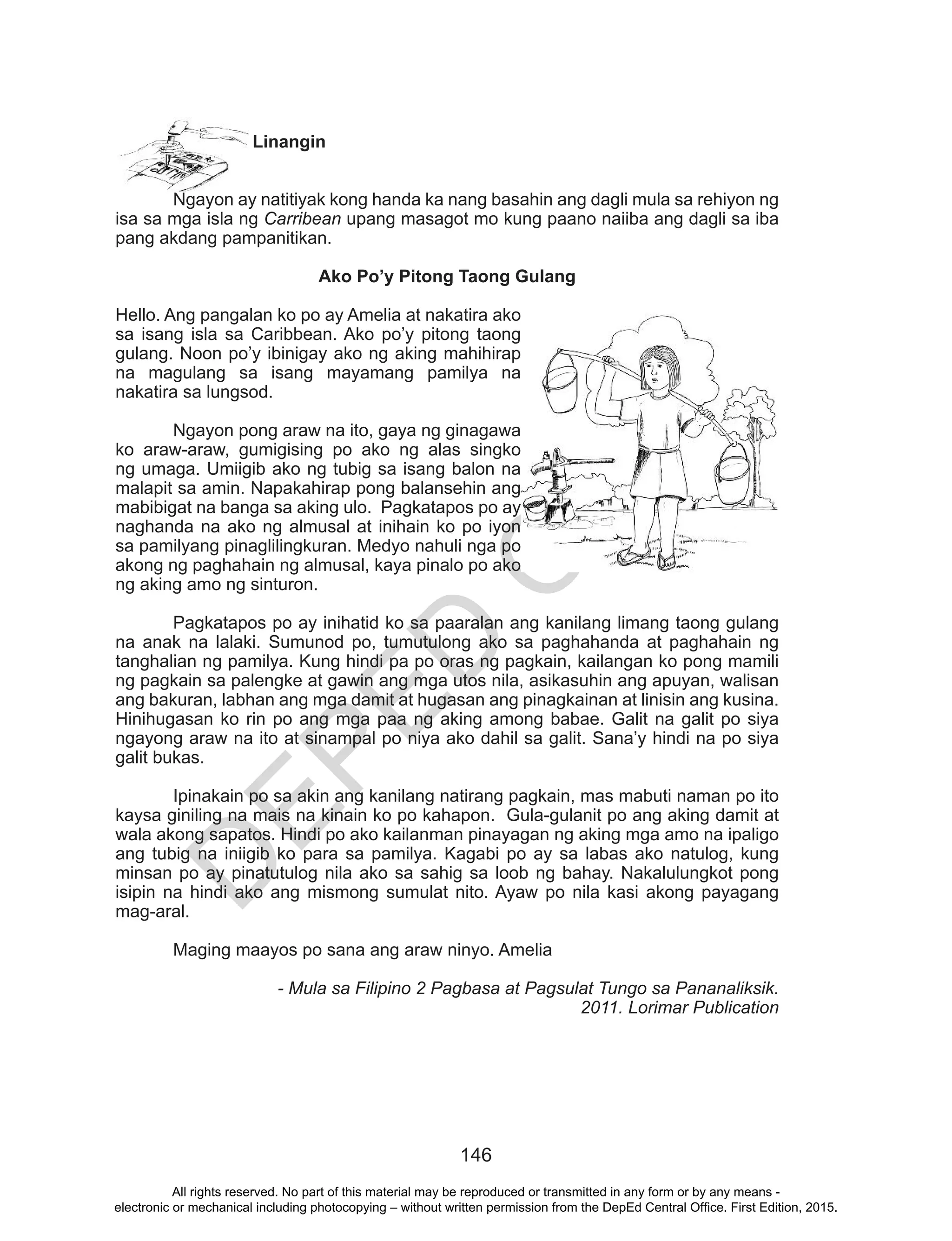 Grade 10 Filipino Learners Material (Unit 2) | PDF