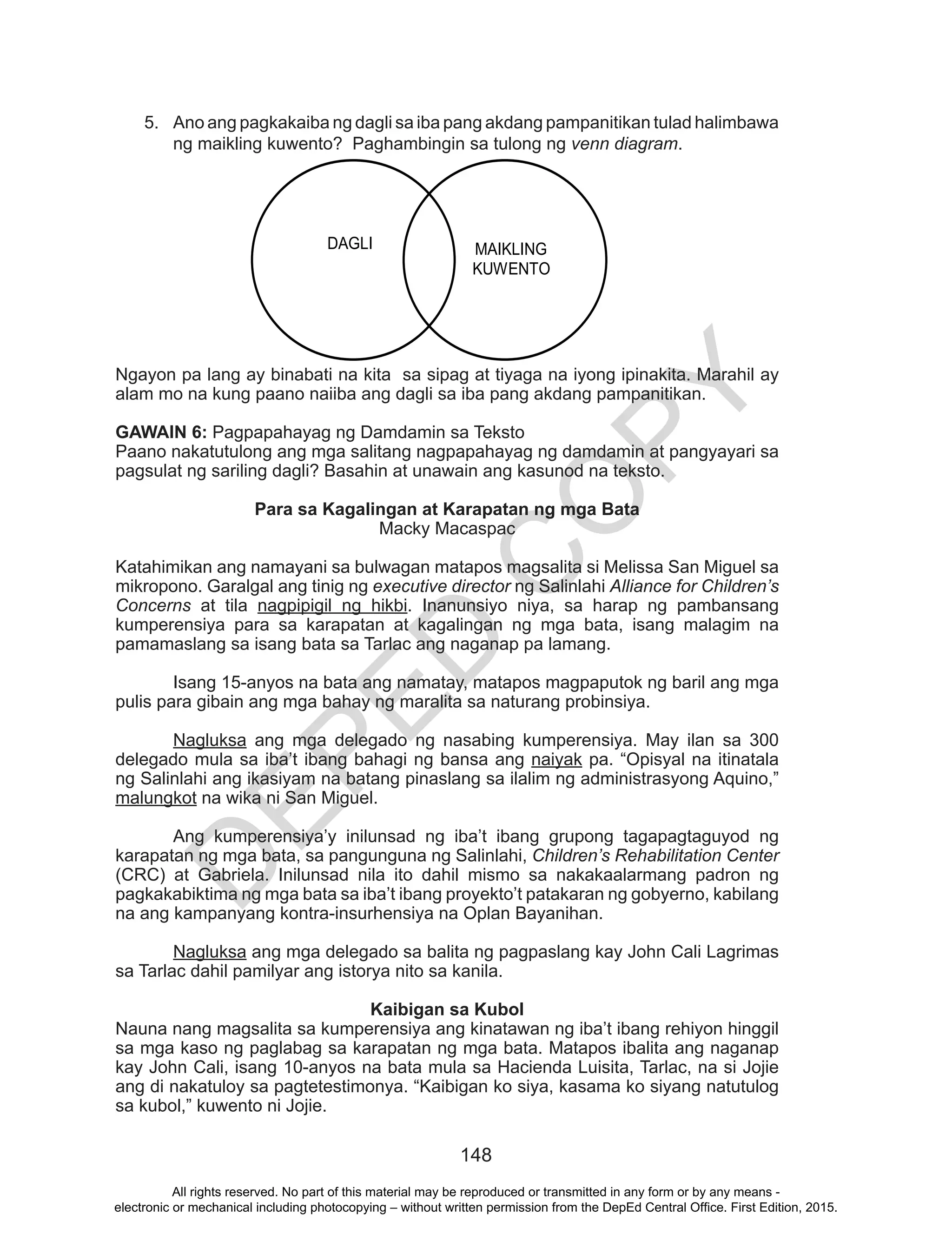 Grade 10 Filipino Learners Material (Unit 2) | PDF