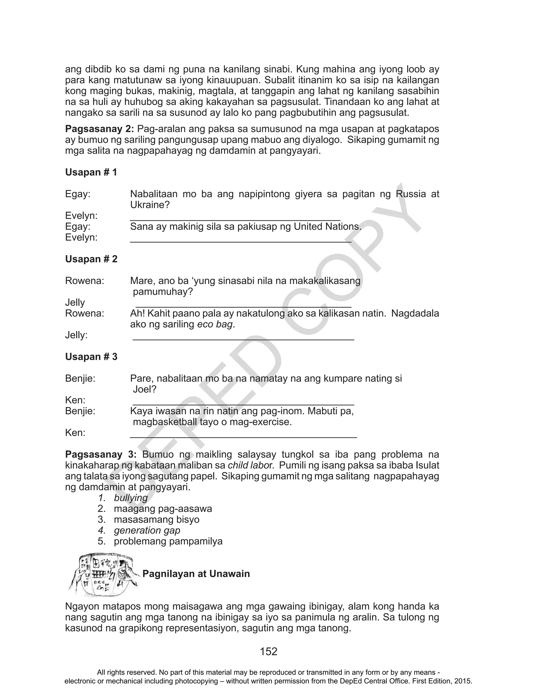 Grade 10 Filipino Learners Material (Unit 2) | PDF