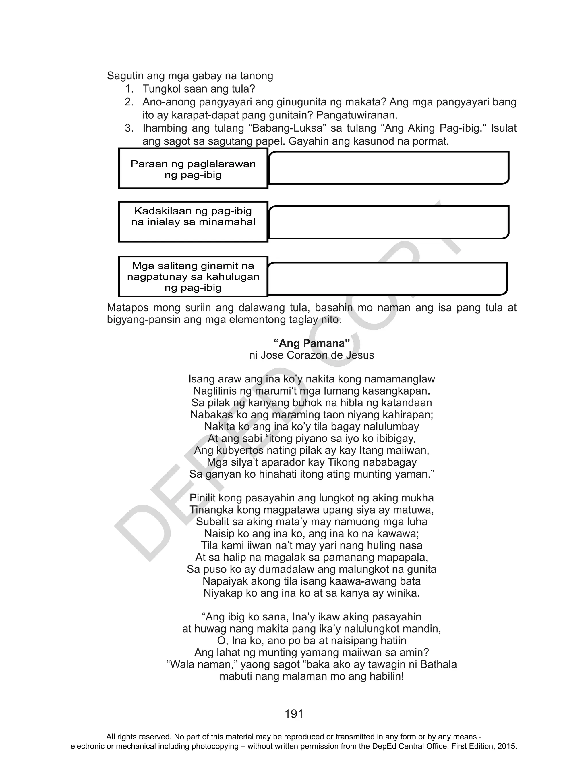 Grade 10 Filipino Learners Material (Unit 2) | PDF