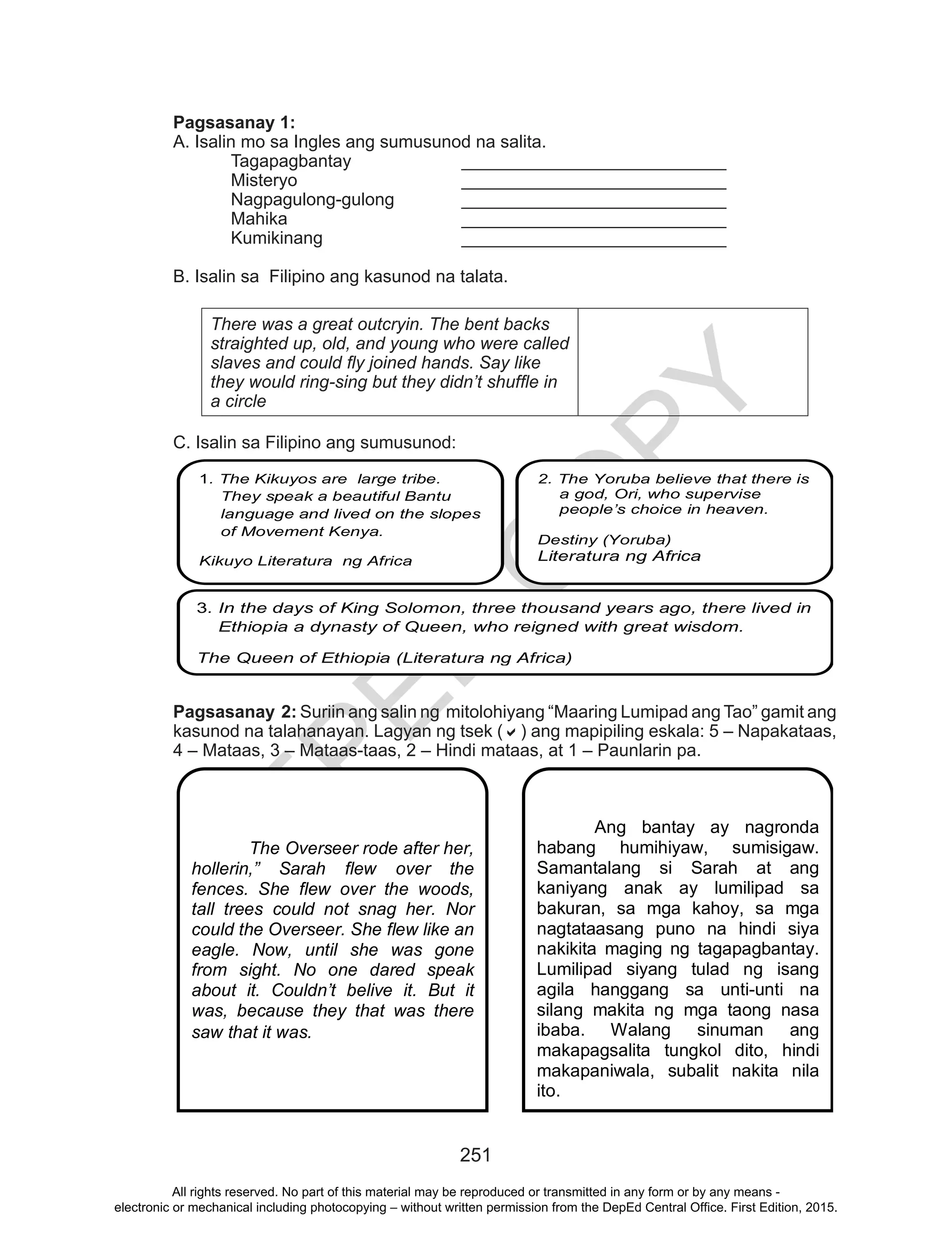 FILIPINO Grade 10 Learning Module Unit 3 | PDF
