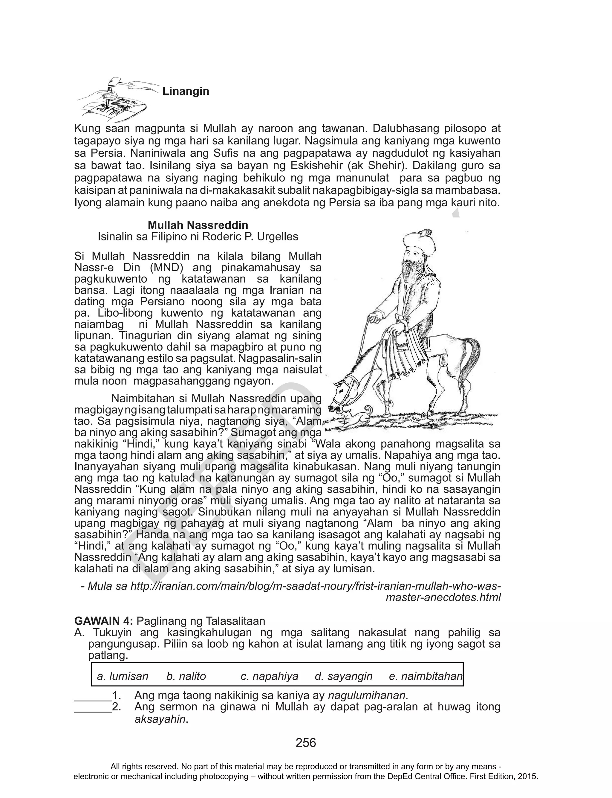 FILIPINO Grade 10 Learning Module Unit 3 | PDF