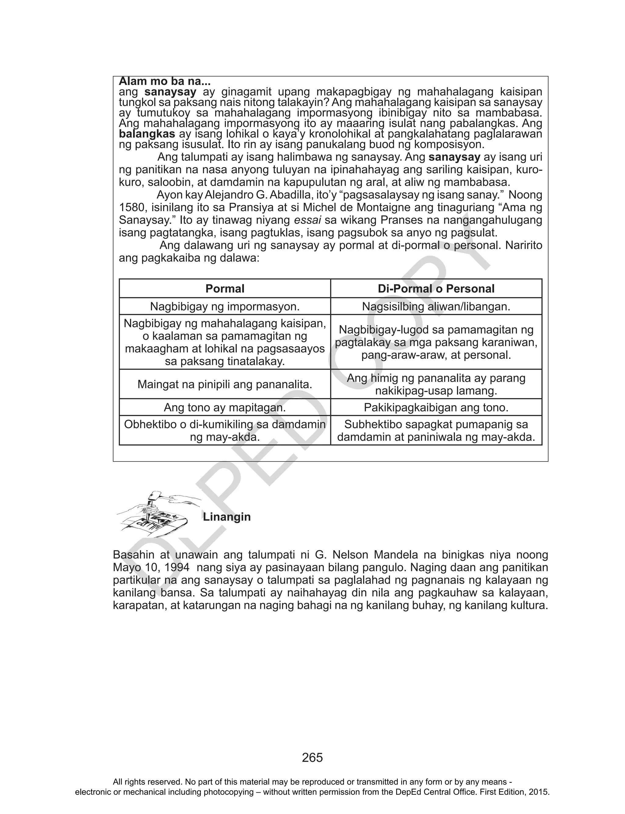 FILIPINO Grade 10 Learning Module Unit 3 | PDF