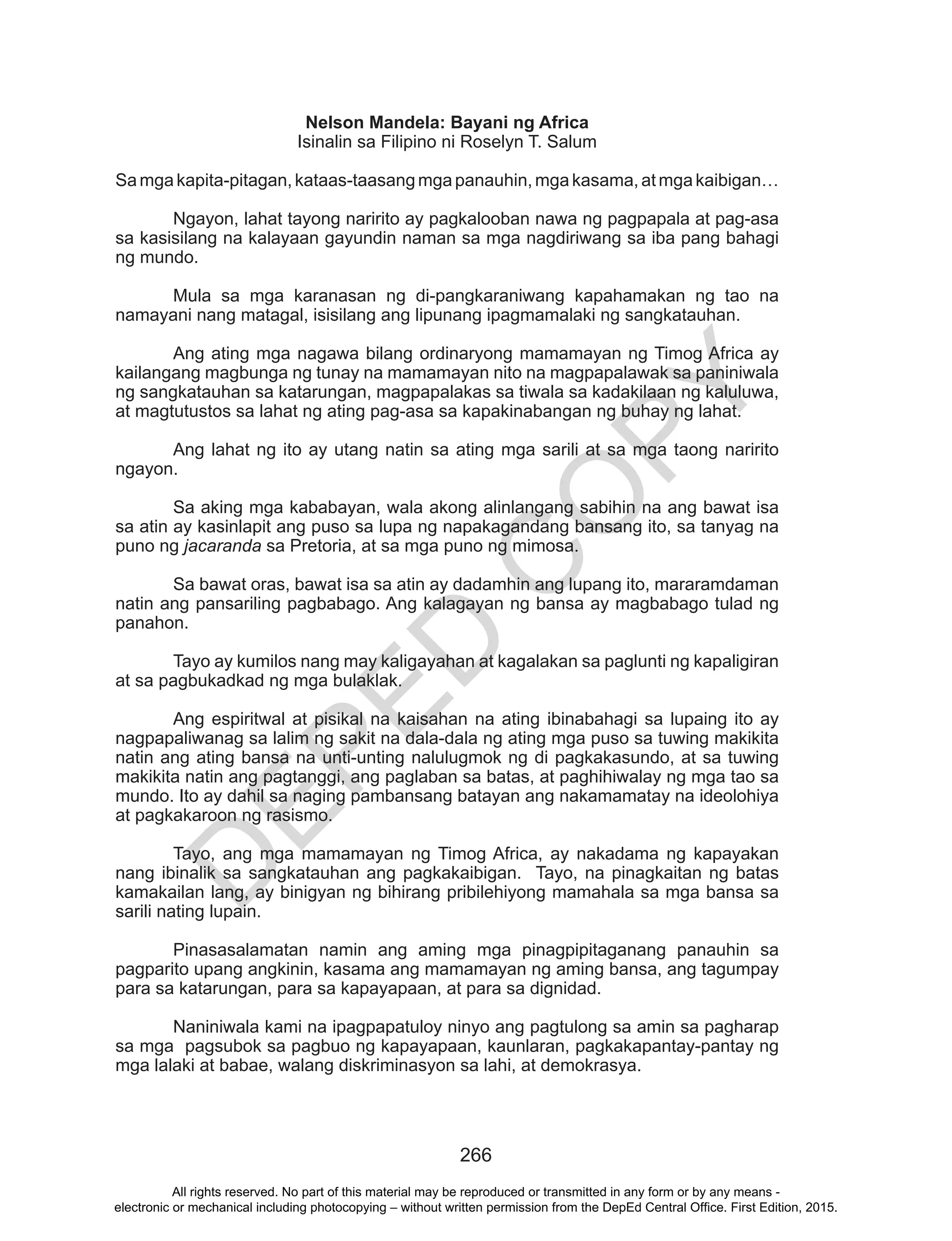 FILIPINO Grade 10 Learning Module Unit 3 | PDF