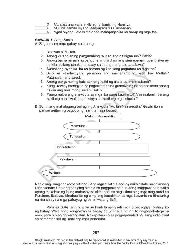 FILIPINO Grade 10 Learning Module Unit 3 | PDF