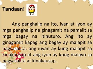 Panghalip (Ito, Iyan, Iyon) | PPT