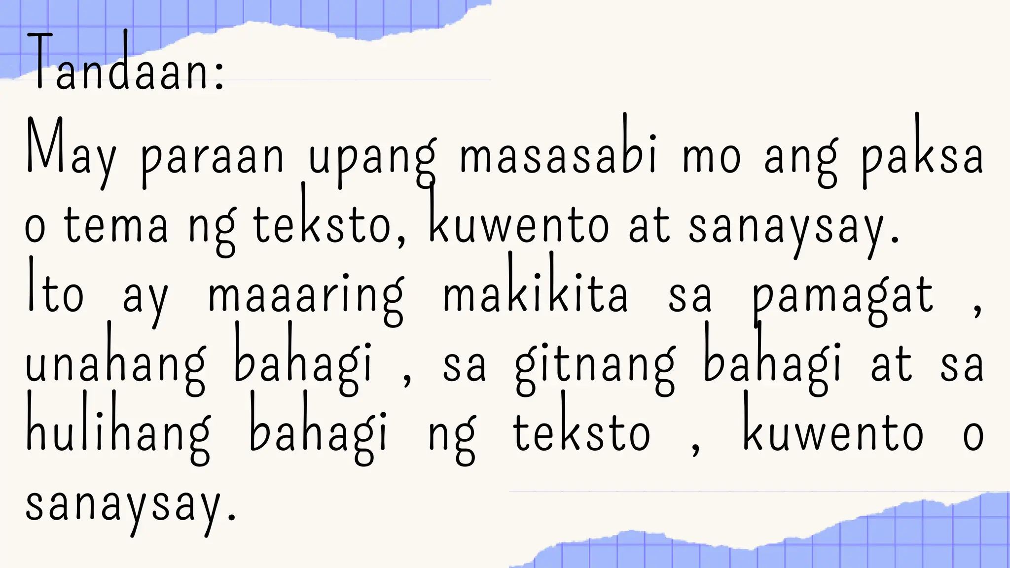 FILIPINO 3 Q3W3 DAY 1. Pagbibigay ng Paksa sa Kuwento o Sanaysaypptx | PPTX