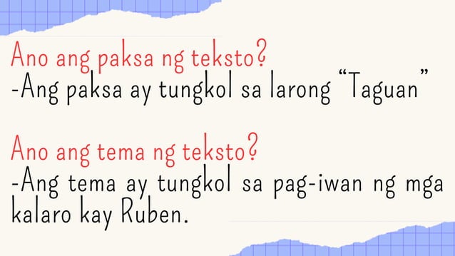 FILIPINO 3 Q3W3 DAY 1. Pagbibigay ng Paksa sa Kuwento o Sanaysaypptx | PPTX