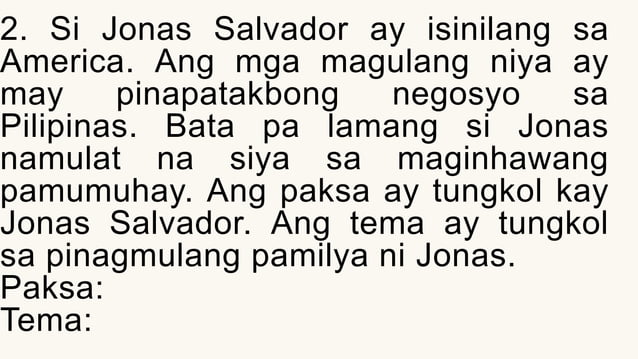 FILIPINO 3 Q3W3 DAY 1. Pagbibigay ng Paksa sa Kuwento o Sanaysaypptx | PPTX