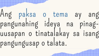 FILIPINO 3 Q3W3 DAY 1. Pagbibigay ng Paksa sa Kuwento o Sanaysaypptx | PPTX