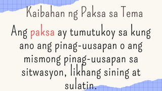 FILIPINO 3 Q3W3 DAY 1. Pagbibigay ng Paksa sa Kuwento o Sanaysaypptx | PPTX