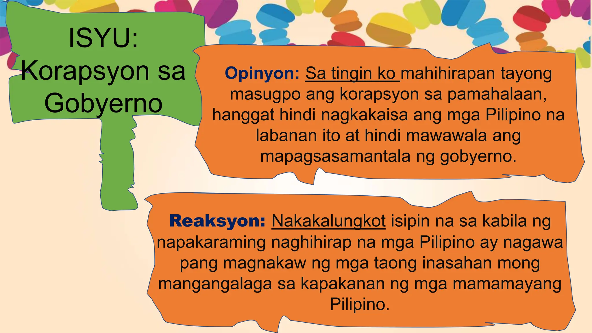 Fil 6 Q2 w1-Nagagamit ang sariling opinyon o reaksiyon sa isang ...