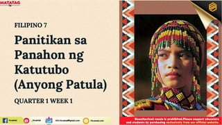 FIL7 WEEK 3 filipino with interactive games | PPTX