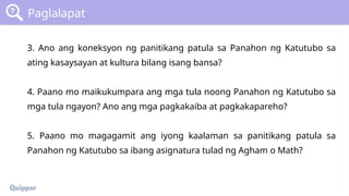 fil 7 mq1 sesyon 2 - Mga Katangian ng Panitikang Patula sa Panahon ng ...