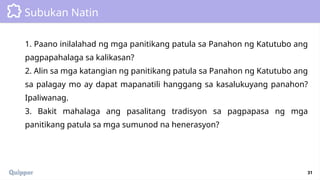 fil 7 mq1 sesyon 2 - Mga Katangian ng Panitikang Patula sa Panahon ng ...