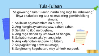 fil 7 mq1 sesyon 2 - Mga Katangian ng Panitikang Patula sa Panahon ng ...