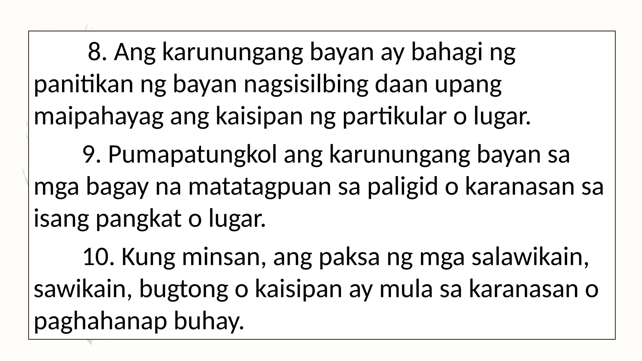 Filipino 7 Q1 Week2 Uri ng Karunungang Bayan Matatag Curriculum | PPTX