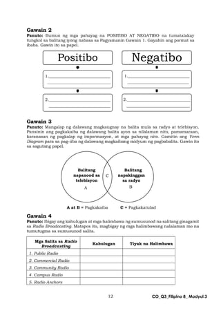 FIL8-Q3-MODYUL3-1.pdf kontemporaneong programang radyo | PDF