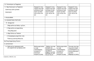 Filipino 8 week 13 Daily Lesson Log quarter 1 | DOCX