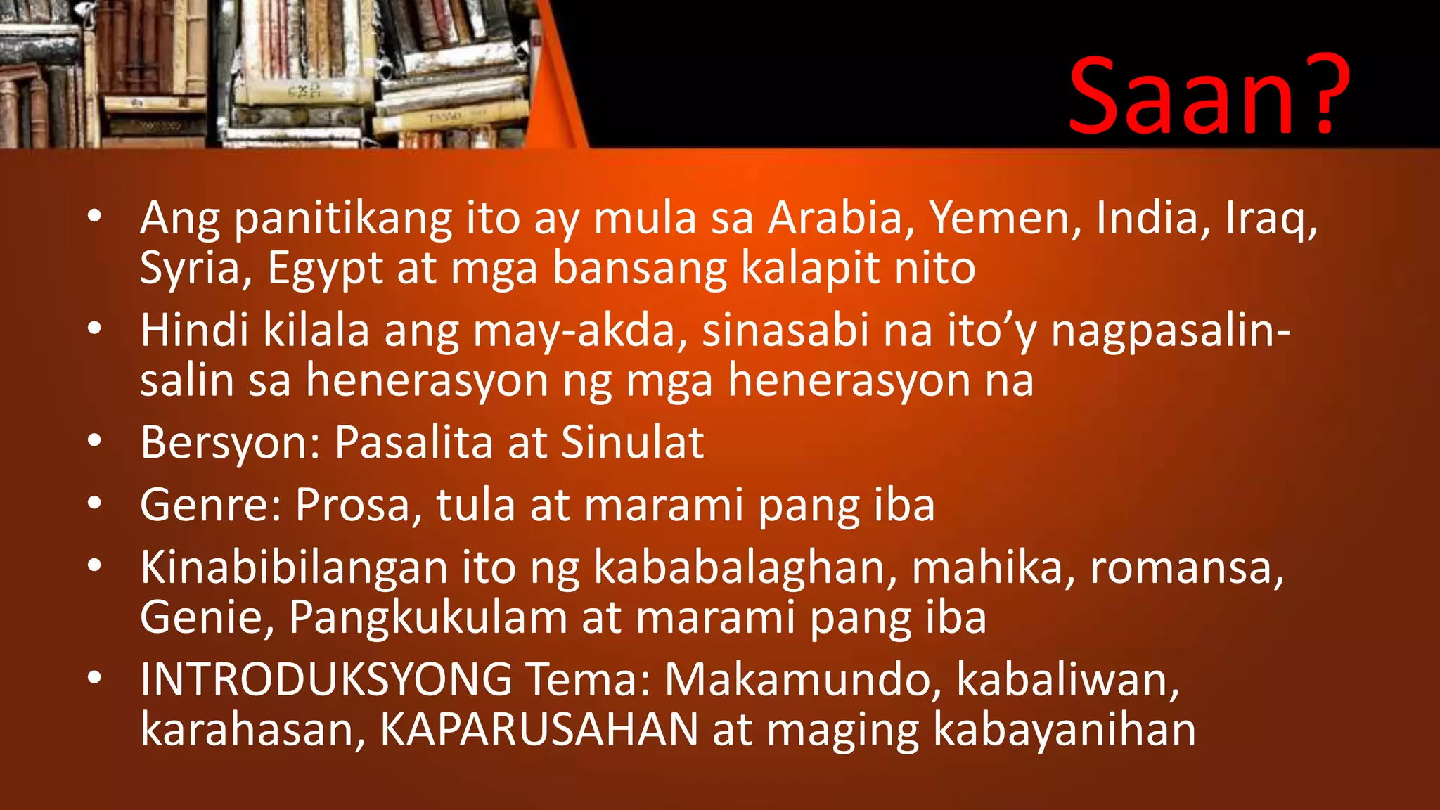 Fil 9 Isang Libo At Isang Gabi Ppt